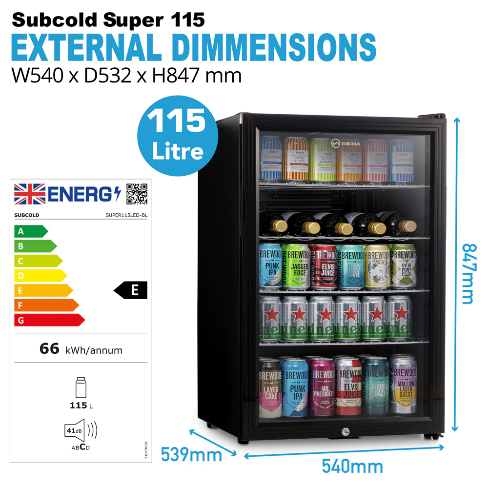 115L Beer Fridge - Subcold Super115 Black – beerfridge.co.uk