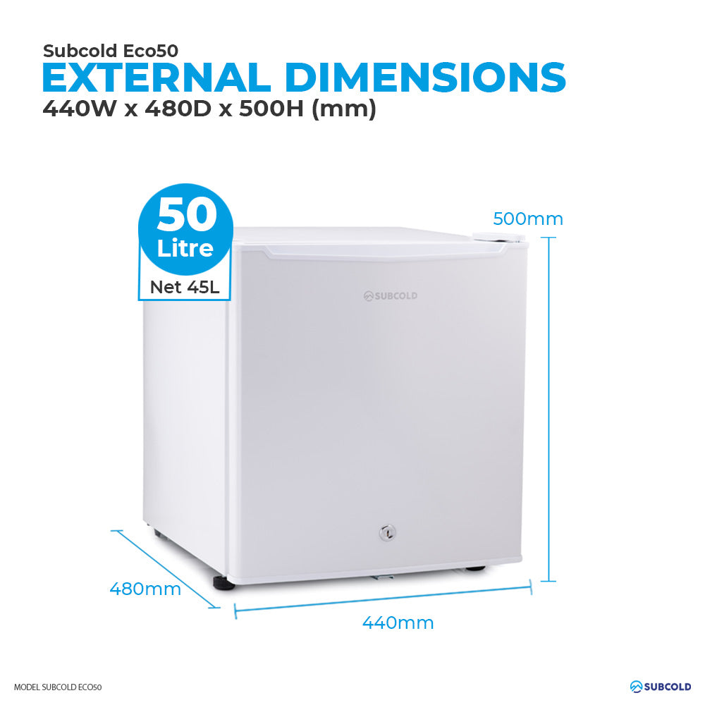 50L Small Fridge - Subcold ECO50 White – beerfridge.co.uk